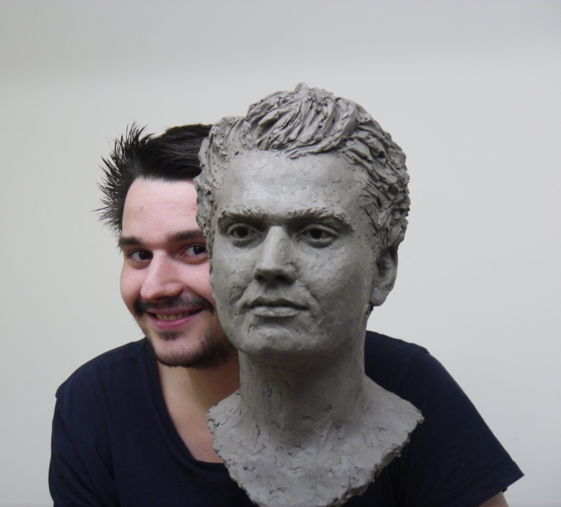 Patrick Reeves-Dienes with his portrait by Hazel Reeves | Hazel Reeves